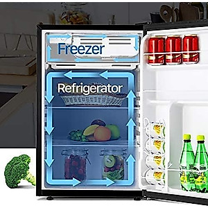 Anpuce 4.5 Cu. Ft Compact Refrigerator-Mini fridge Upright Freezers for Dorm, Garage, Camper, Basement, or Office, Single Door Black