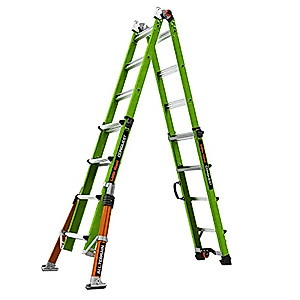 Little Giant Ladder Systems Conquest 2.0 All-Terrain, M17, 17ft, Multi-Position Ladder with Adjustable Outriggers, Fiberglass, Type 1A, 300 lbs Weight Rating, (17107-001)