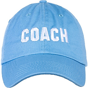 Ann Arbor T-shirt Co. Coach | Carolina Blue Coaching Baseball Hat, Men & Women Team Cap - (SkyBlue, DadHat)