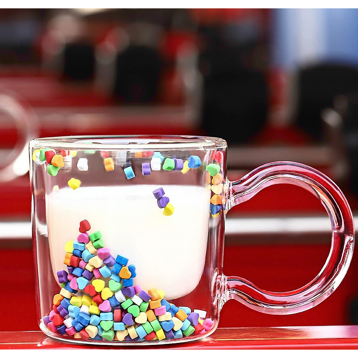 BESTMVP Cute Bear Mugs Cute Cups Bear Tea Milk Coffee Cup with Handle Kawaii Cup, Coffee Cup, Tea Cup, Milk Cup… (Red)