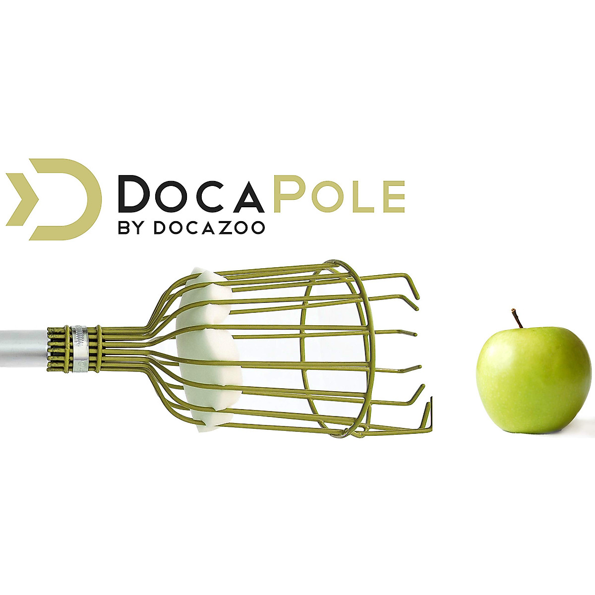 DOCAZOO DocaPole Fruit Picker Basket Attachment: Twist-On Perfect Fruit Picking Tool for Gathering Apple, Avocados, and Other Fruits