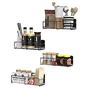 XHENEEB Magnetic Spice Rack for Refrigerator 4 Pack Magnetic Spice Rack Fridge Organizers and Storage Metal Magnetic Shelf
