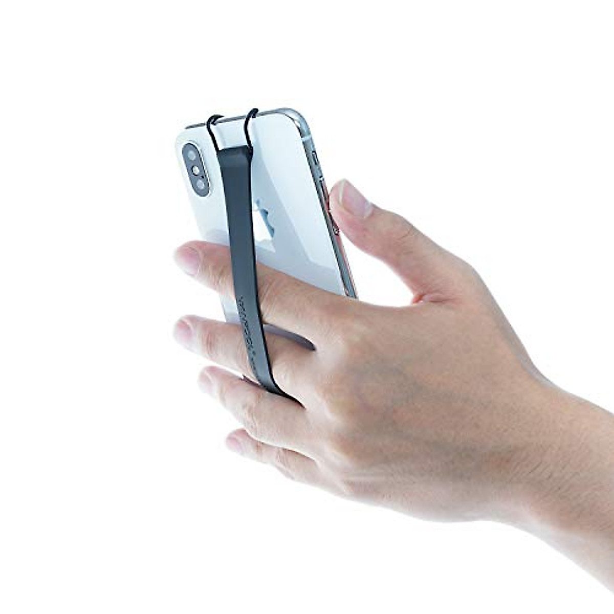 WANPOOL Universal Non-Slip Silicon Hand Strap Grip Compatible with iPhone 14 Pro Max / 13 Pro / 12 / 11 / Xs Max / Xs / XR / X / 14 Plus / 8 / 7 Plus / 7 and Galaxy S22 and Other Smartphones - Black