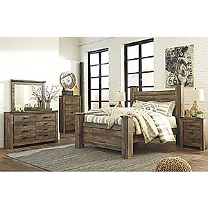 Signature Design by Ashley Trinell Rustic Youth 6 Drawer Children's Dresser with Nailhead Trim, Warm Brown