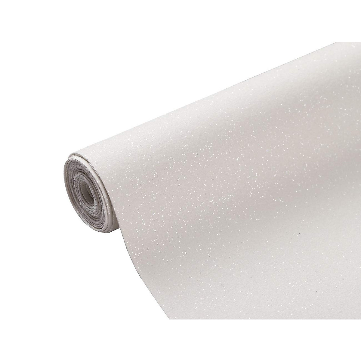 Picheng Shiny Glitter Faux Leather Sheets PU Faux Leather Fabric Sheet Canvas Back for Craft DIY Handmade Jewelry Earrings,Bows,Shoes 8.2''x53''(21x135cm)(White)