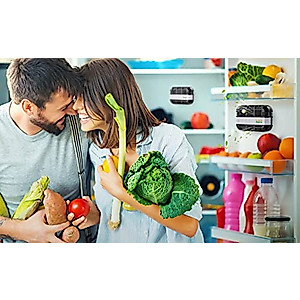 Fridge Deodorizer (2-Pack) With 2 Extra Refillers - Fridge and Freezer Odor Eliminator - Outperforms Baking Soda - Rechargeable and Lasts for 5 Years