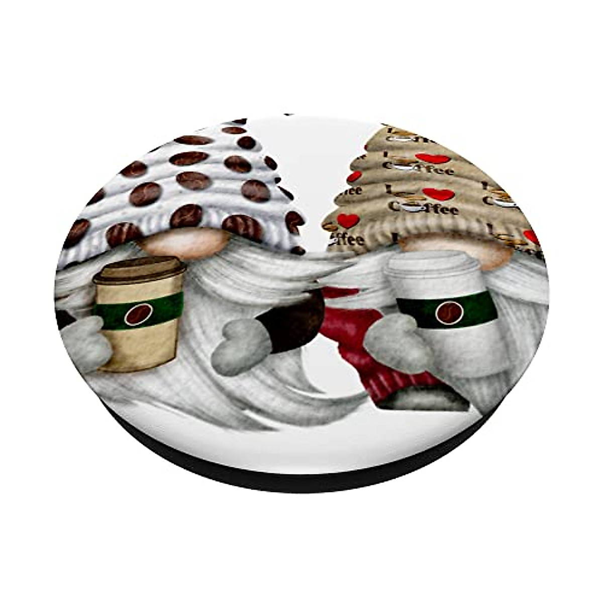 Funny Coffee Gnomes For Women And Barista Cute Coffee Lover PopSockets Swappable PopGrip