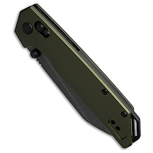 Kershaw Iridium Reverse Tanto Folding Pocket Knife, Sleek 3.4 inch D2 Steel Blade, DuraLock Locking Mechanism, Aluminum Handle, Designed in the USA (Green Aluminum/Black Stonewash)