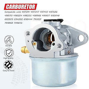 YOFMOO Carburetor Compatible for 497314 497347 497410 497586 498170 498254 498255 498966 499617 692648 693909 694202 698444 790821 799868 799872 14111 122000 50-657 520-966