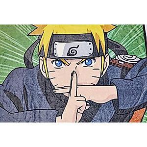 JUST FUNKY Naruto Shippuden Naruto Uzumaki Character Fleece Throw Blanket | Features Naruto Performing A Jutsu Attack | 60 x 45 Inches