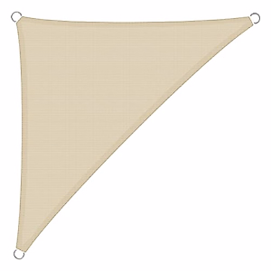 FLORALEAF Sun Shade Sail Right Triangle Permeable Canopy Awning for Patio Backyard Lawn Garden Outdoor Activities, Beige, 8'x8'x11.3'