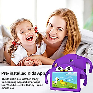 NORTH BISON 7 inch Android Tablet, Tablet for Kids, 3GB RAM 32GB ROM Toddler Tablet with Bluetooth, WiFi, GMS, Parental Control, Dual Camera, Shockproof Case, Educational, Games