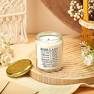 Boss Lady Gifts for Women Boss Lady Office Decor Boss Lady Soy Candle Scented Soy Wax Candle Girl Boss Female Gifts, 10 oz Jar, 50 Hour Burn Time