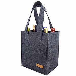 6 Bottle Wine Carrier Tote Reusable Grocery Bags for Travel, Camping and Picnic, Perfect Wine Lover Gift