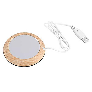 Omabeta Coffee Cup Warmer, USB Charging Wood Grain Warmer Cup Mat Mug Warmer, Cute and Portable Heat Beverage Heater Pad for Tea Coffee Water Milk Cocoa (Bright Wooden Grain)
