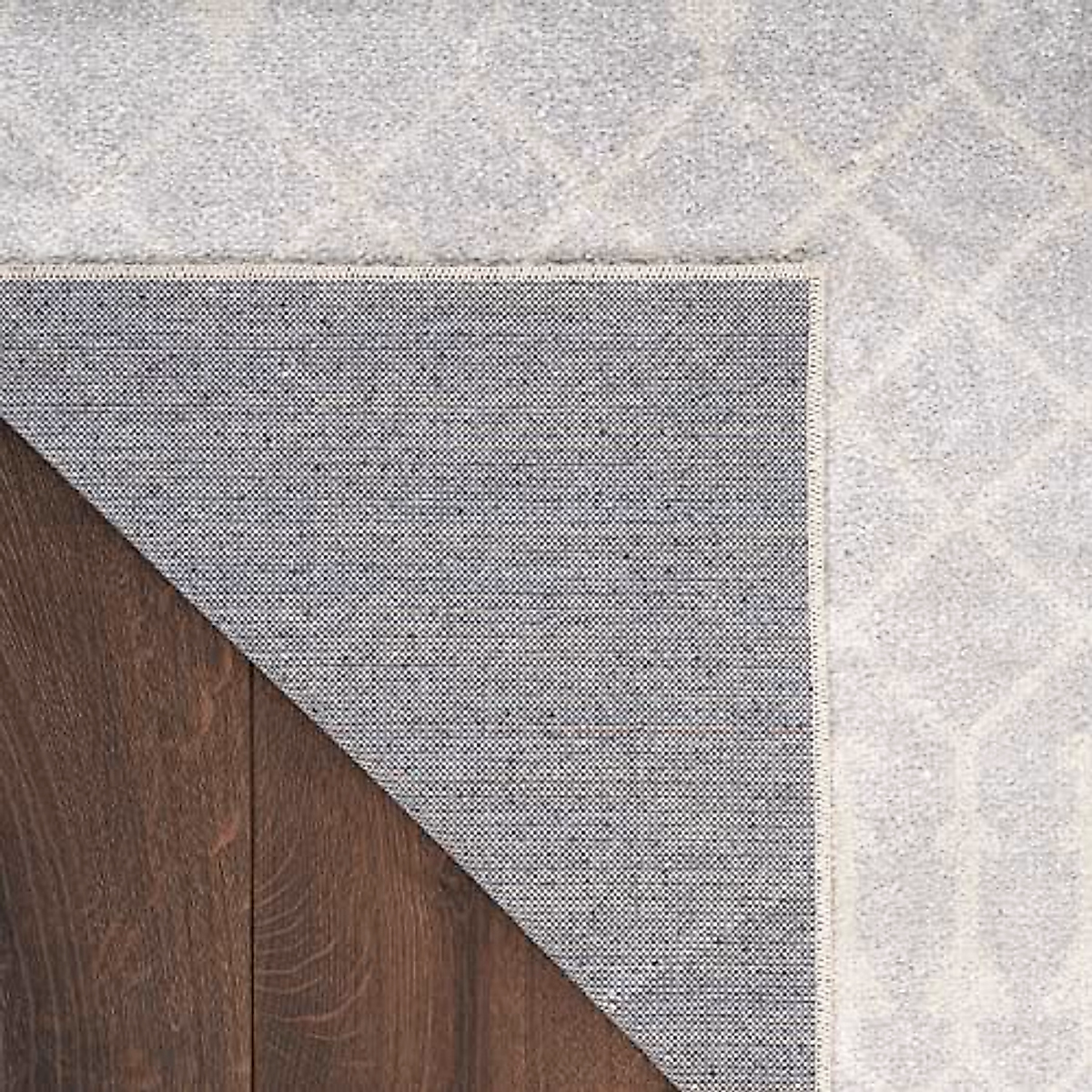 Nourison Astra Machine Washable Moroccan Grey 2'2' x 12' Area -Rug, Easy -Cleaning, Non Shedding, Bed Room, Living Room, Dining Room, Kitchen (2x12)