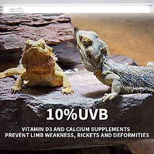 LUCKY HERP 18inch 15W T8 UVB 10.0 Reptile Light, UVA UVB Bulb, Fluorescent Lamp for Reptiles Amphibian