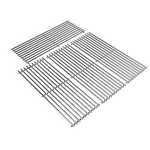 Solid Stainless Steel BBQ Grill Grates for Bull Most Models 19.25" x 7.5" OEM 16517, Outlaw 26038,26039, Steer Premium 69008,69009, Lonestar Select 87048,87049, 7 Burner Premium 18248,18249, Set of 4