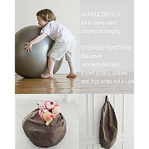 LuiYninhuoJin Exercise Ball Chairs Cover, For Yoga Ball Office Chair, stability Ball, Birth Ball For Pregnancy And Labor, Pilates Ring Office, Dorm, And Home (Does Not Contain The Ball), Gray, 75CM