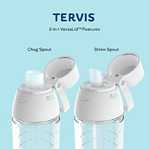 Tervis Clear & Colorful Insulated Tumbler, 24oz Venture Lite Water Bottle, White Lid