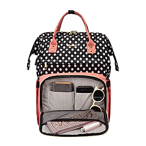 LOVEVOOK Laptop Backpack for Women Work Laptop Bag Stylish Teacher Backpack Business Computer Bags College Laptop Bookbag, Stripe Black 02