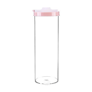 LULER Kitchen Storage Box Creative Storage jar Sealed Storage Noodles Kitchen Noodle Storage Box Round Pasta Storage Bucket Pink