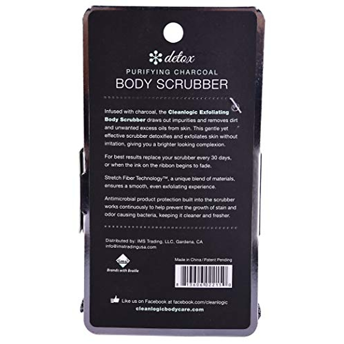 Cleanlogic Detox Purifying Charcoal Body Scrubber, 1 Count