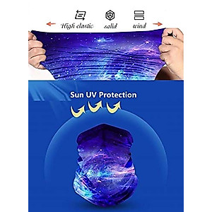 Cooling Neck Gaiter, Face Mask, Sun Dust Protection Bandana Balaclava for Running Cycling Fishing Outdoor Sports (Purple Galaxy)
