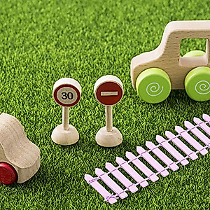 4PCS 35Inch Long Miniature Fairy Garden Fence Mini Wood Picket Ornament Fence for Dollhouse Home Garden Plant Pot Christmas Tree Decorations for Adult - Light Purple