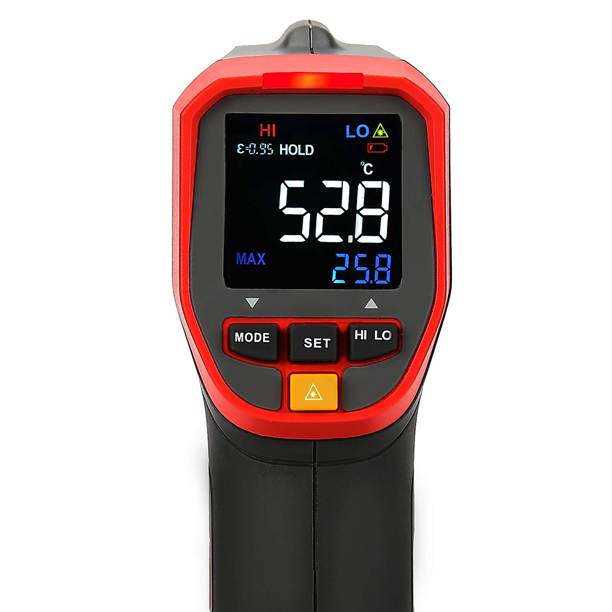 UNI-T UT301A+ Infrared Thermometer, Not for Human, -25.6°F to 788°F (-32°C to 420°C) Non-Contact Digital Laser Temperature Gun with LCD Display, Red & Grey