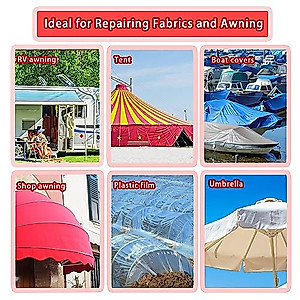 Birllaid 39FT RV Awning Repair Tape, Repair Tape for Canvas,Tent Repair Tape for Tarp, Boat Covers Repair Tape,RV Awning, Sail Tape, Tear Repair Pctch Kit, Waterproof