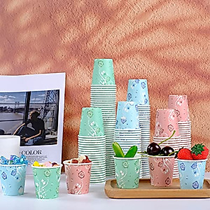 Lamosi 300 Pack 3 oz Rose Paper Cups for Bathroom, Bathroom Cups 3 oz Paper, Mouthwash Cups, Small Drinking Cup(Fruits), Mini Paper Cups for Parties, Picnics, Barbecues, Travel and Events