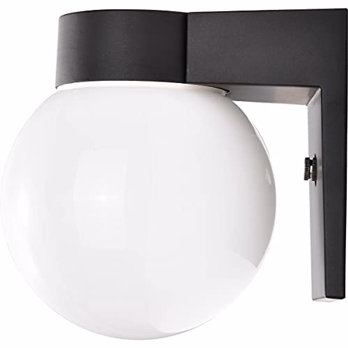 Nuvo Lighting SF77/140 Utility Fixture Die Cast Aluminum Durable Outdoor Wall Mount Porch and Patio Light with White Glass Globe, Black
