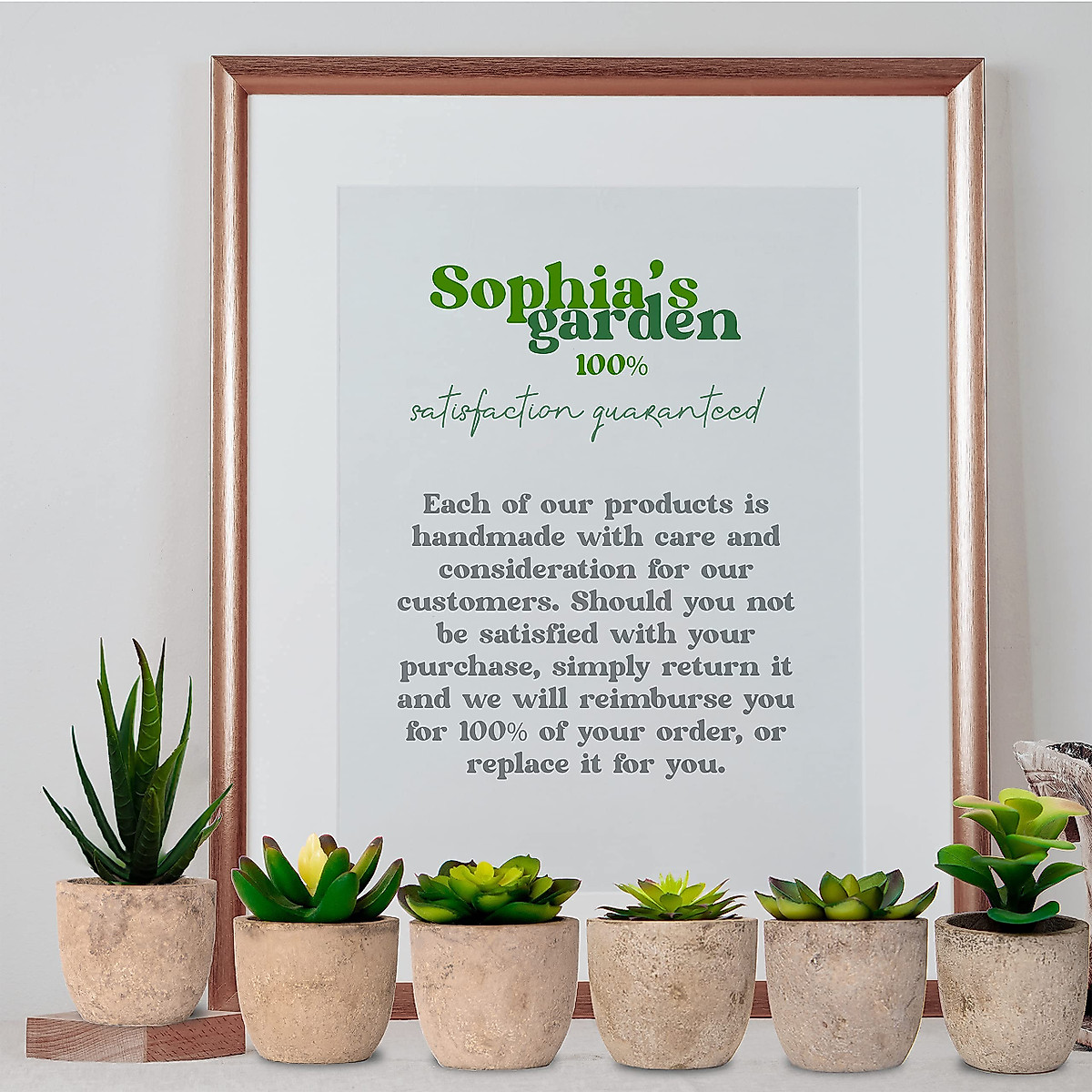 Fake Plant For Desk Decor, Faux Plants Indoor, Succulents Plants Artificial, Small Fake Plants For Office, Fake Succulent Plants, Fake Cactus Plant in Pots 2.3" - 6 Pc Set Mini Fake Succulents