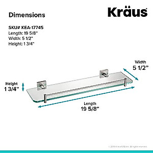 Kraus Ventus Bathroom Shelf, Brushed Nickel Finish, KEA-17745BN
