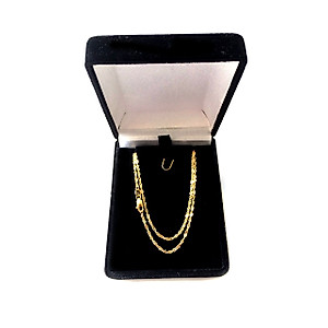 Jewelry Affairs 14k Yellow Real Gold Singapore Chain Necklace, 1.5mm, 18"