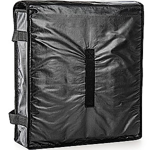 DEAYOU Large Pizza Bag, Insulated Pizza and Food Delivery Bag, Professional Thermal Pizza Warmer Bag, Hot Pizza Carriers for Transport, Catering, Moisture Free, Heavy Duty, 20" x 20" x 5", Black