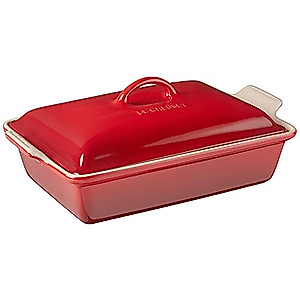 Le Creuset Stoneware Heritage Covered Rectangular Casserole, 4 qt. (12" x 9"), Cerise