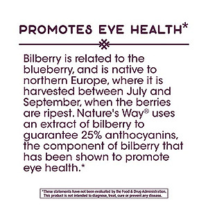 Nature's Way Bilberry Extract for Eyes with Black Elderberry*, Eye Health Supplement for Adults*, 90 Capsules