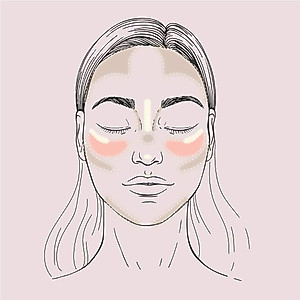 READY TO SHINE Snow Bright Contour Highlight Blush Makeup Palette - Smooth and Pigmented - Easy to Blend - Vegan and Cruelty Free - 5 Part Pressed Powder Makeup Kit - With Mirror For All Skin Types