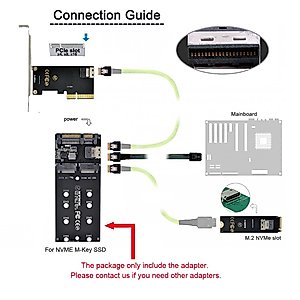 chenyang CY M.2 NVME SSD to SFF-8654 ＆ NGFF SATA SSD to SATA 2 in 1 Combo Adapter for Mainboard (Not Work NVEM SSD to SATA)