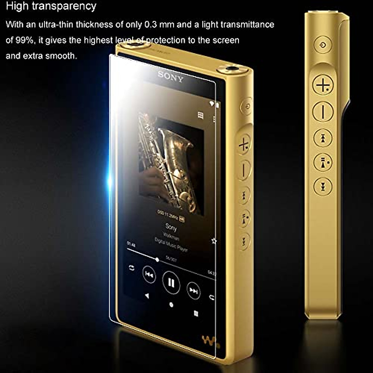 BestforYou 2pcs 9H Scratch-Proof Premium Protective Screen Protector Film Tempered Glass for Sony Walkman NW-WM1AM2 WM1AM2 NW-WM1ZM2 WM1ZM2 (2PCS)