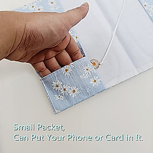 A5 Book Cover ( Chrysanthemums in Wathet ) Hard Book Sleeve Cover for Paperback,Journal,Diary,Novel,Washable Fabric,Fits Thickness Adjustable