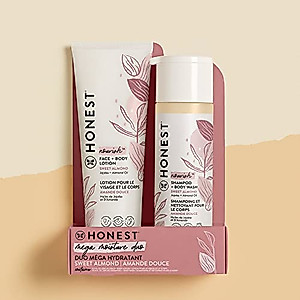 The Honest Company 2-in-1 Cleansing Shampoo + Body Wash and Face Lotion Bundle | Gentle for Baby | Naturally Derived | Sweet Almond Nourish, 18.5 fl oz