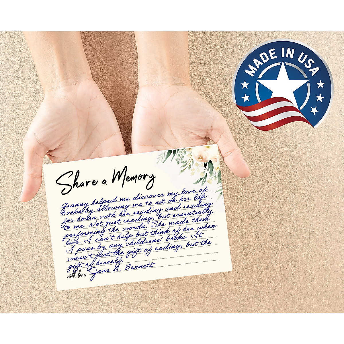 100 Large Share A Memory Cards - Oversize - 5" x 7" - Celebration of Life - Birthday - Funeral - Memorial - Graduation - Bridal Shower Game - Going Away - Anniversary - Retirement