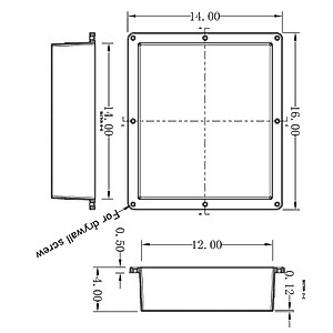 Ready For Tile Waterproof Leak Proof 16" x 14" Bathroom Recessed Shower Niche - Single Bathroom Shelf Organizer Storage For Shampoo & Toiletry Storage STR-1614 - Flush Mount Installation