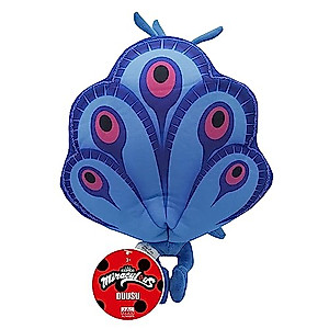 Miraculous Ladybug - Kwami Mon Ami Duusu, 9-inch Peacock Plush Toys for Kids, Super Soft Stuffed Toy with Resin Eyes, High Glitter and Gloss, and Detailed Stitching Finishes (Wyncor)