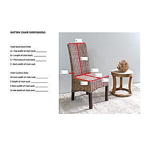 Chair Cushion Pad - Wicker Chair Cushion - seat cushion with 37" ties and removable foam insert Farmhouse Chair Cushions - Kubo Chair Replacement Cushion