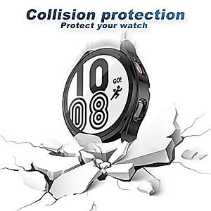 Rc-Z Screen Protector for Samsung Galaxy Watch 4 40mm, 4-Pack Soft TPU Bumper Full Around Face Cover Case Replacement Accessories for Samsung Galaxy Watch 4 40mm