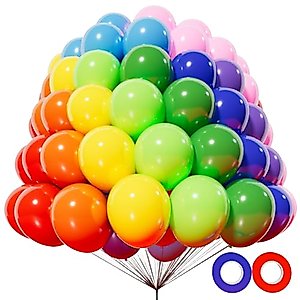 200pcs 5 Inch Balloons Assorted Colors, Small Mini Rainbow Latex Balloons for Party Birthday Baby Shower Anniversary Festival Arch Garland Decoration (Multi)